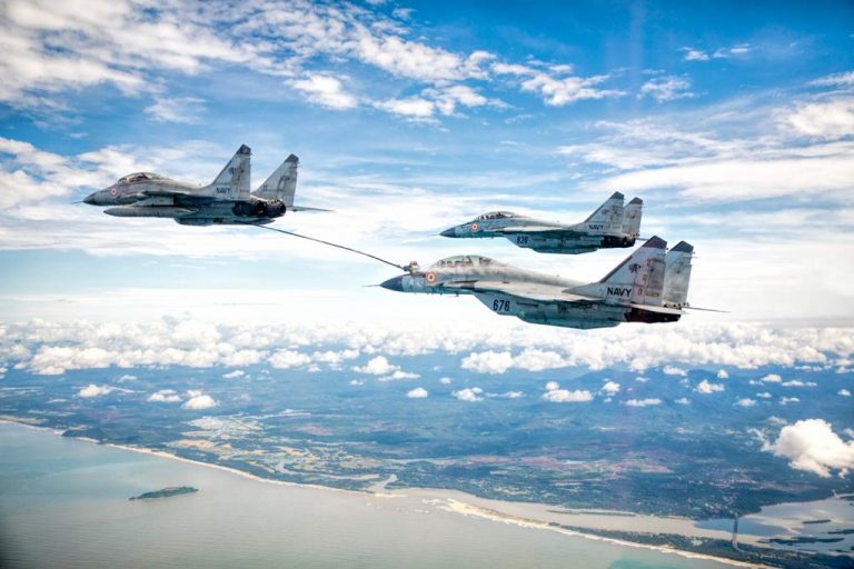 Amidst Tensions, Indian Navy MiG-29K Carrier Jets Head North