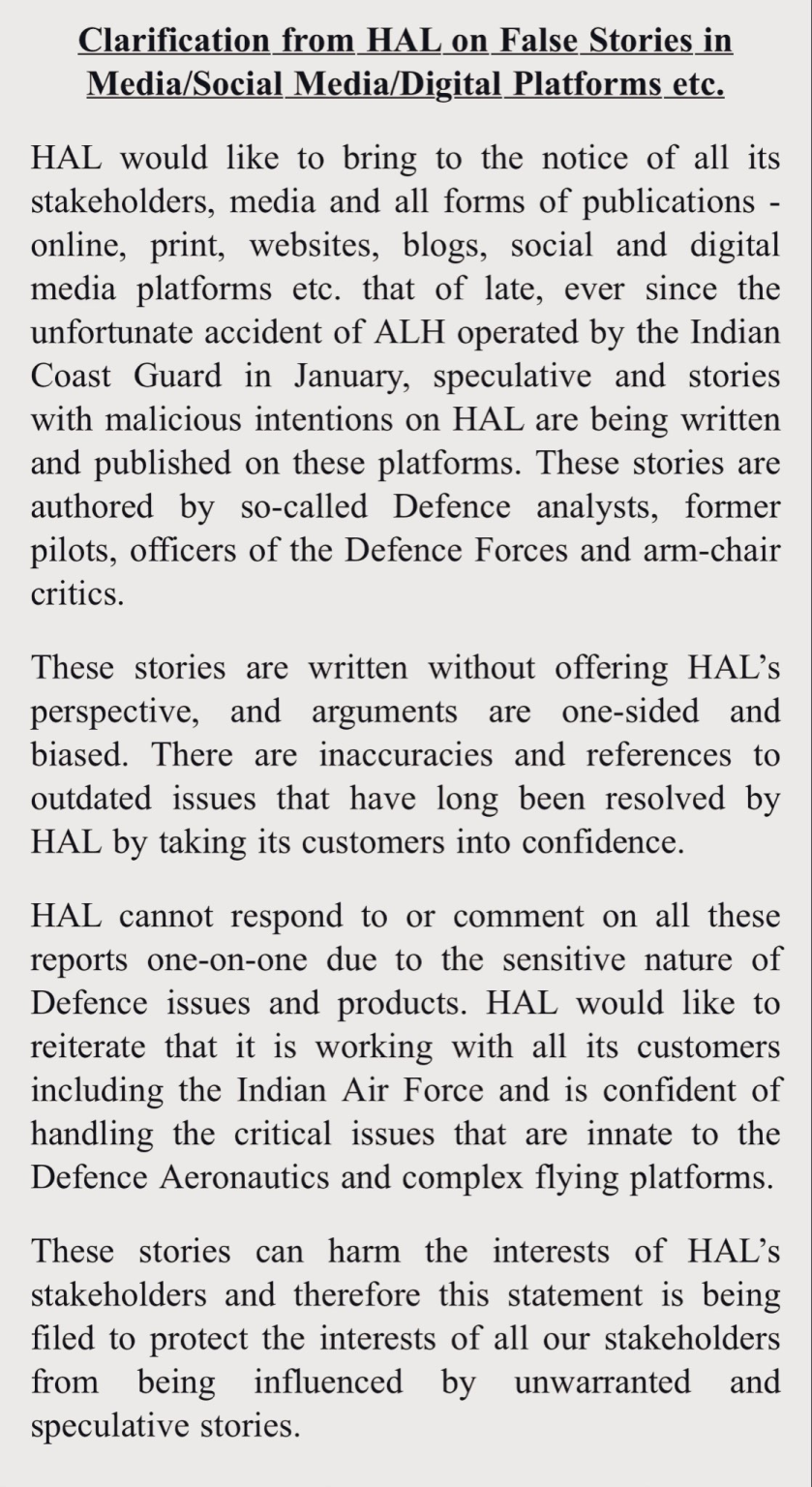 Angry HAL Fires At Critics, Veterans Amidst Dhruv Grounding - Livefist